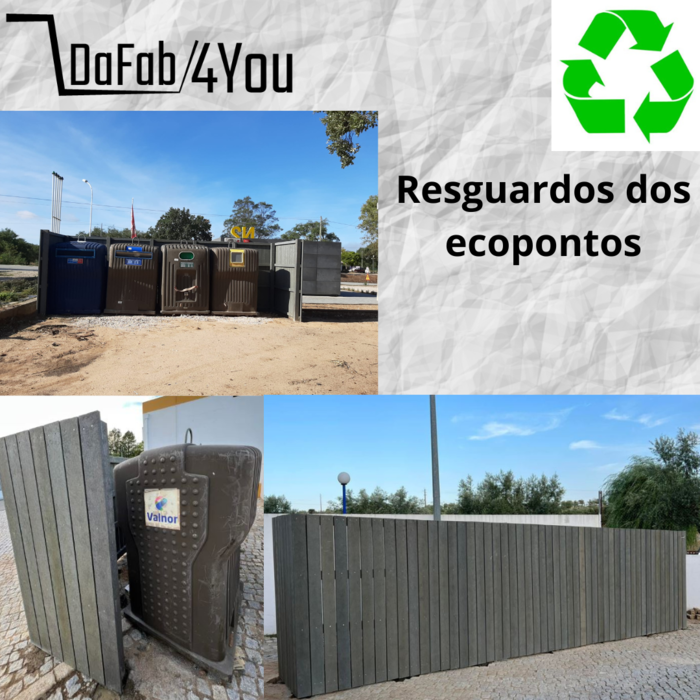 Proteger os ecopontos ou caixotes de lixo, produzidos com plástico ...